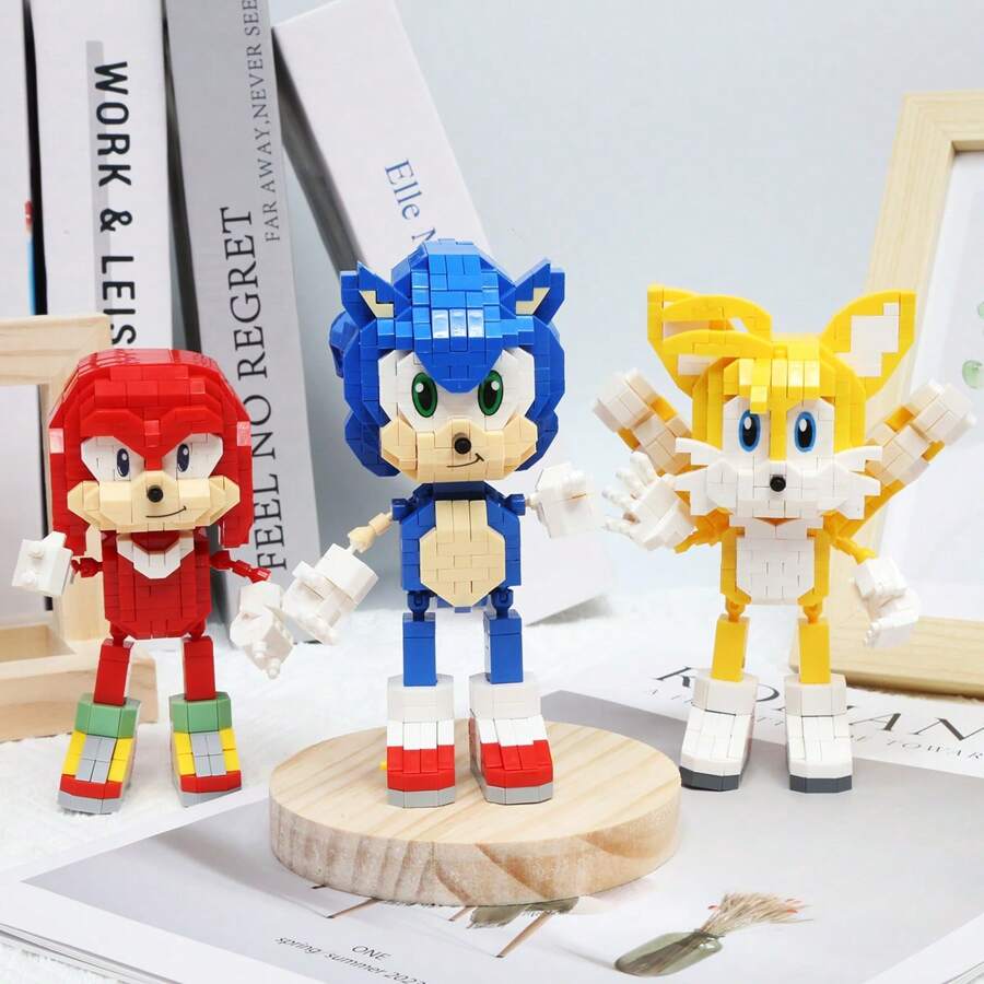 SONIC THE HEDGEHOG Cartoon Building Blocks Cute Diy Bricks,Blocks>Adult Building Block Toys,Bear ...