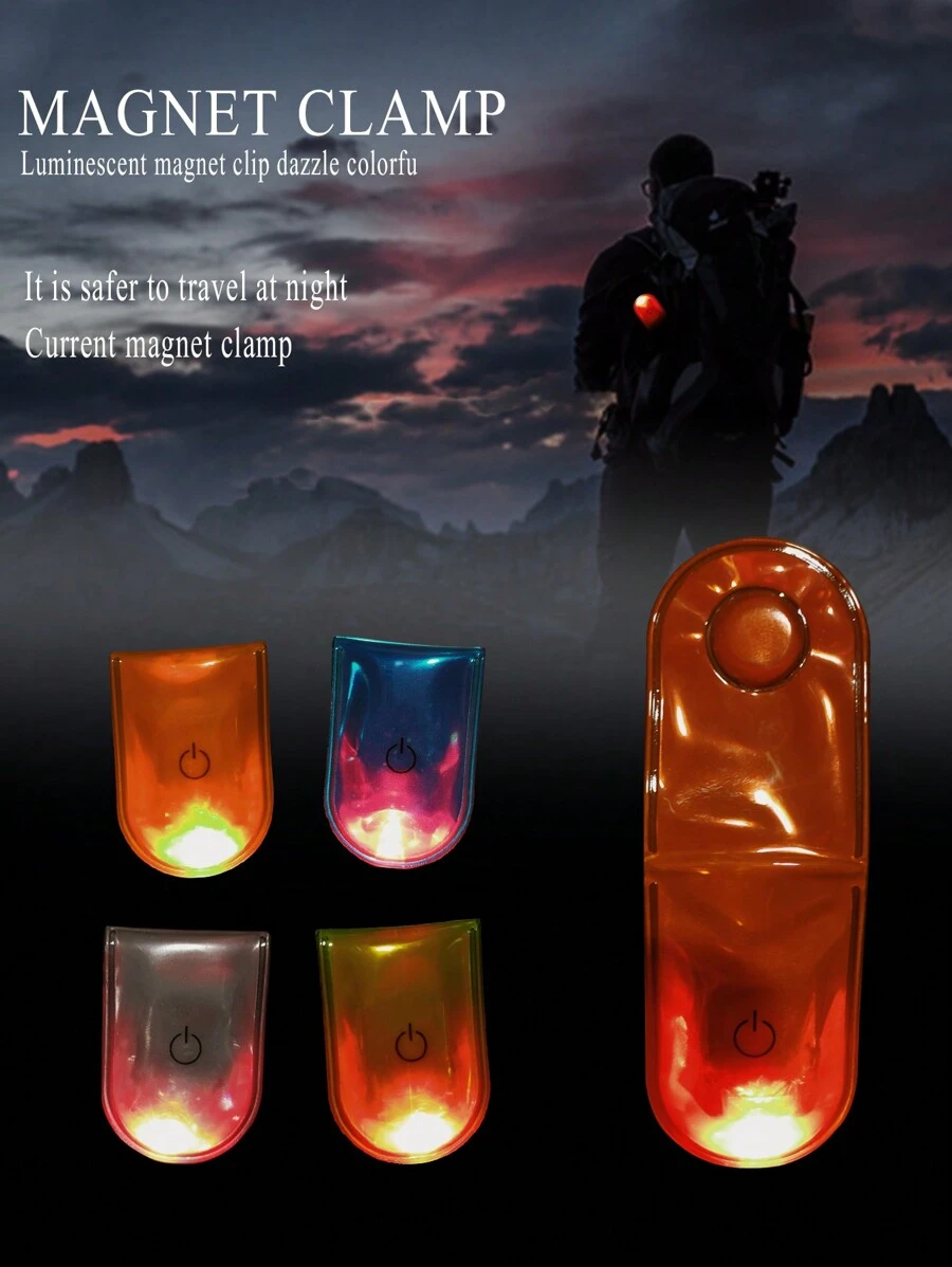 LED Luminous Magnetic Clip Light Reflective Lattice Luminous Magnet ...