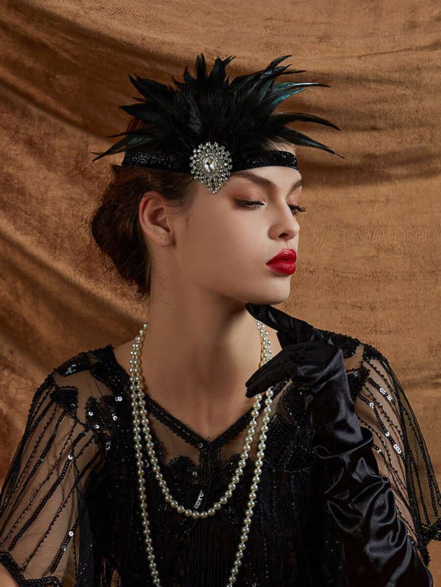 1920s, The Scud Feather Headgear Was Inlaid With Rhinestone, And The ...