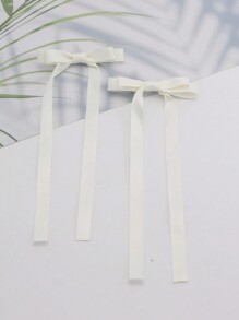 2pcs Ballet Style Ribbon Streamer Fairy Bow Hair Clips, Fashionable ...