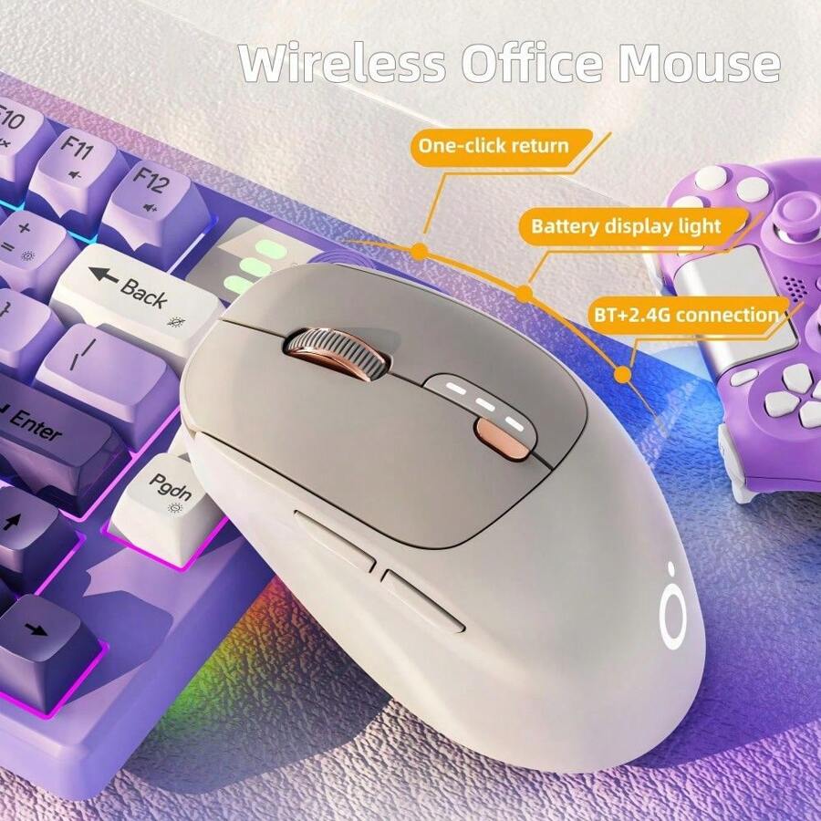 EWEADN EWEADN Wireless 2.4G+BT Teclado e Mouse Combo, LED Backlit Recarregável USB Teclados e ...