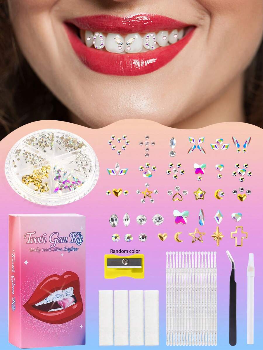 190Pcs Shining DIY Teeth Gems Kit,Fashionable Gems For Teeth ...
