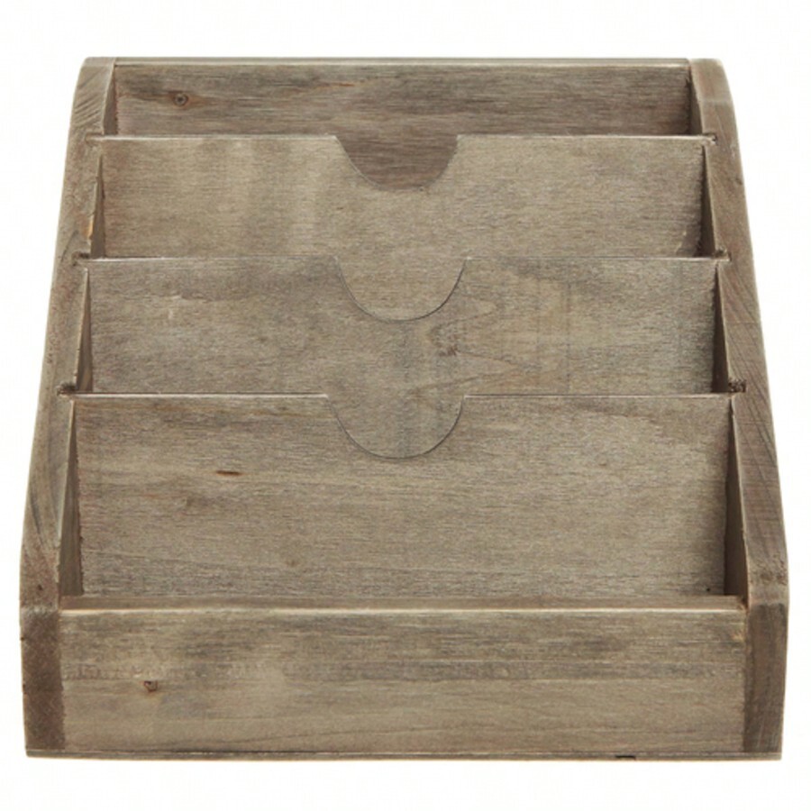 MyGift Dark Brown Wood Mail Sorter With 4 Compartments, Rustic Desktop ...