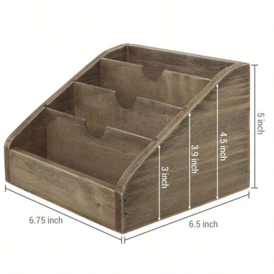 MyGift Dark Brown Wood Mail Sorter With 4 Compartments, Rustic Desktop ...