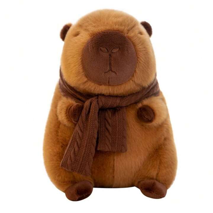 Kapibala Exquisite Capybara Plush Toy Scarf Removable Dollbrown Doll ...