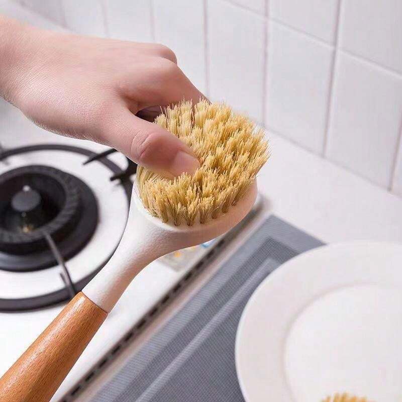 Plastic Long Handle Pot Brush - Upgraded Version, Does Not Damage Pots, Extended Hand Brush ...