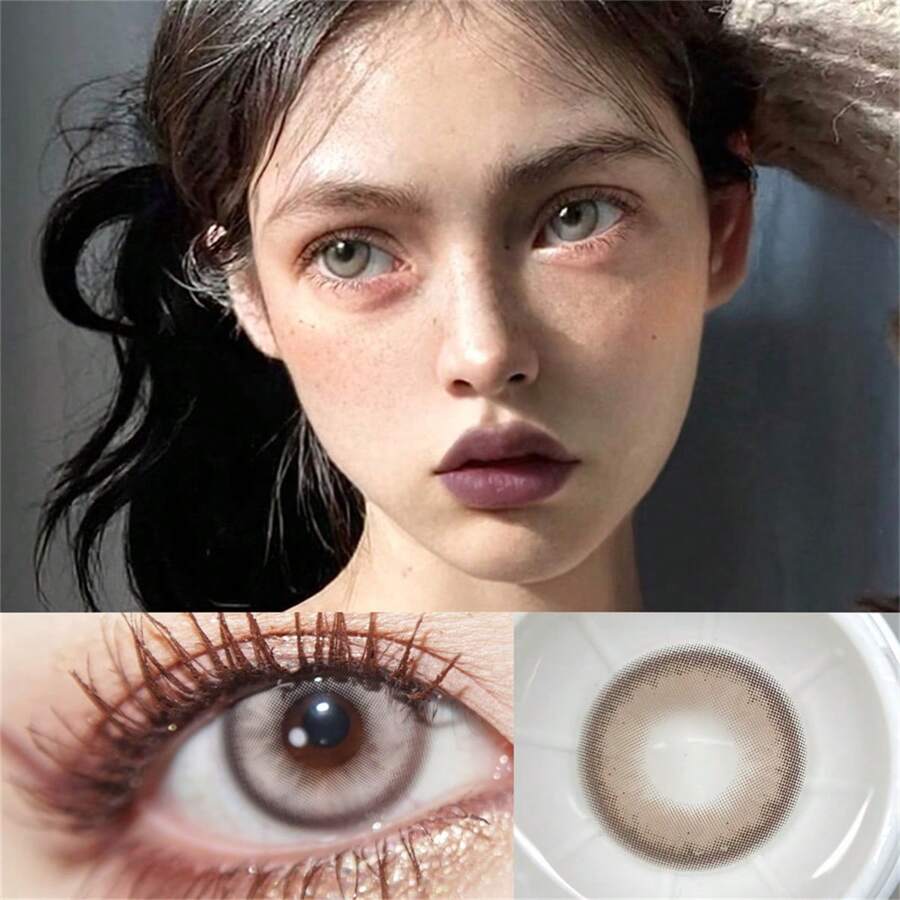 Honey Light Brown Contact Lens Small Diameter Myopia Colored Natural ...