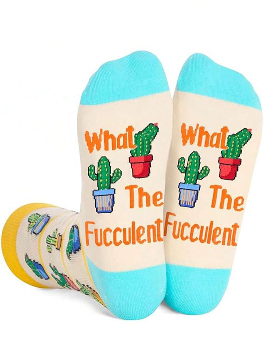 1 Pair Funny Plant Socks For Women Men - Sunflower Yoga Succulent Socks ...