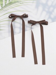 2pcs Ballet Style Ribbon Streamer Fairy Bow Hair Clips, Fashionable ...