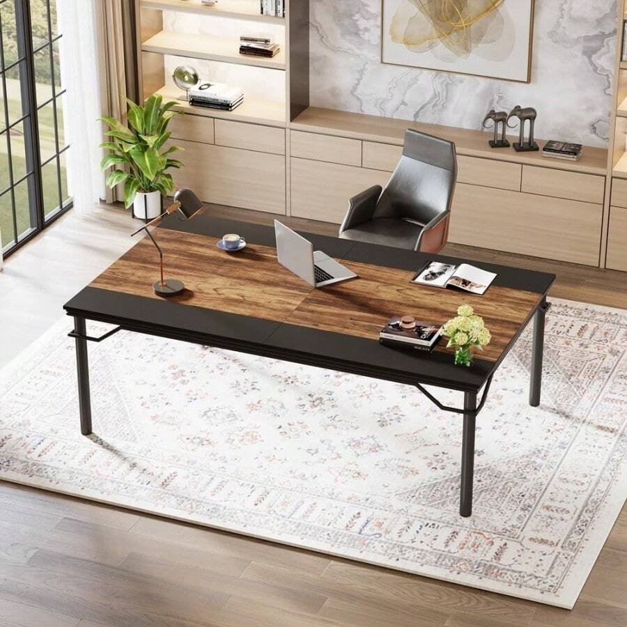 78.74-Inch Computer Desk Modern Extra Large Executive Office Desk ...