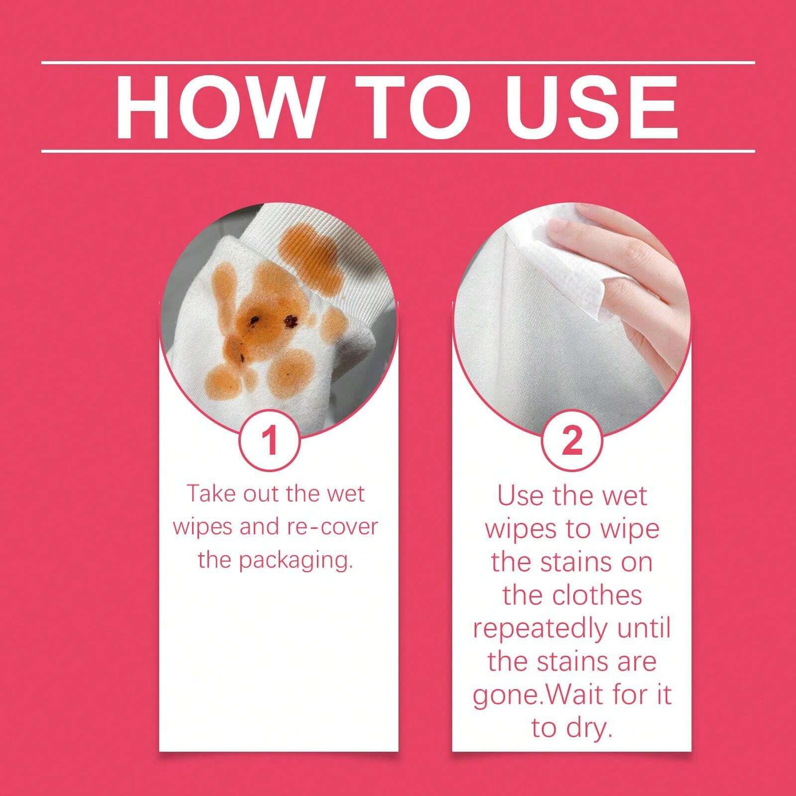 Clothing Stain Remover Wet Wipes - Gentle Cleaning For Stubborn Dirt ...