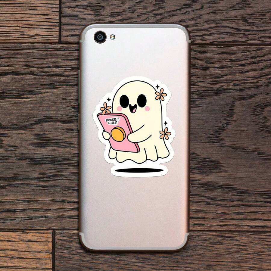 1PC Bookish Girlie Ghost Sticker | Cute Trendy Bookish Artsy Design For ...