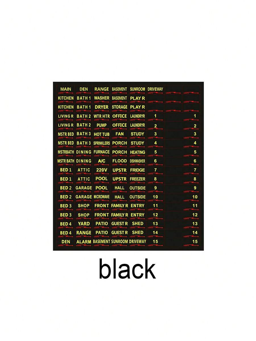 129 Sheets/Pc, Electrical Identification Stickers, Black And Yellow ...