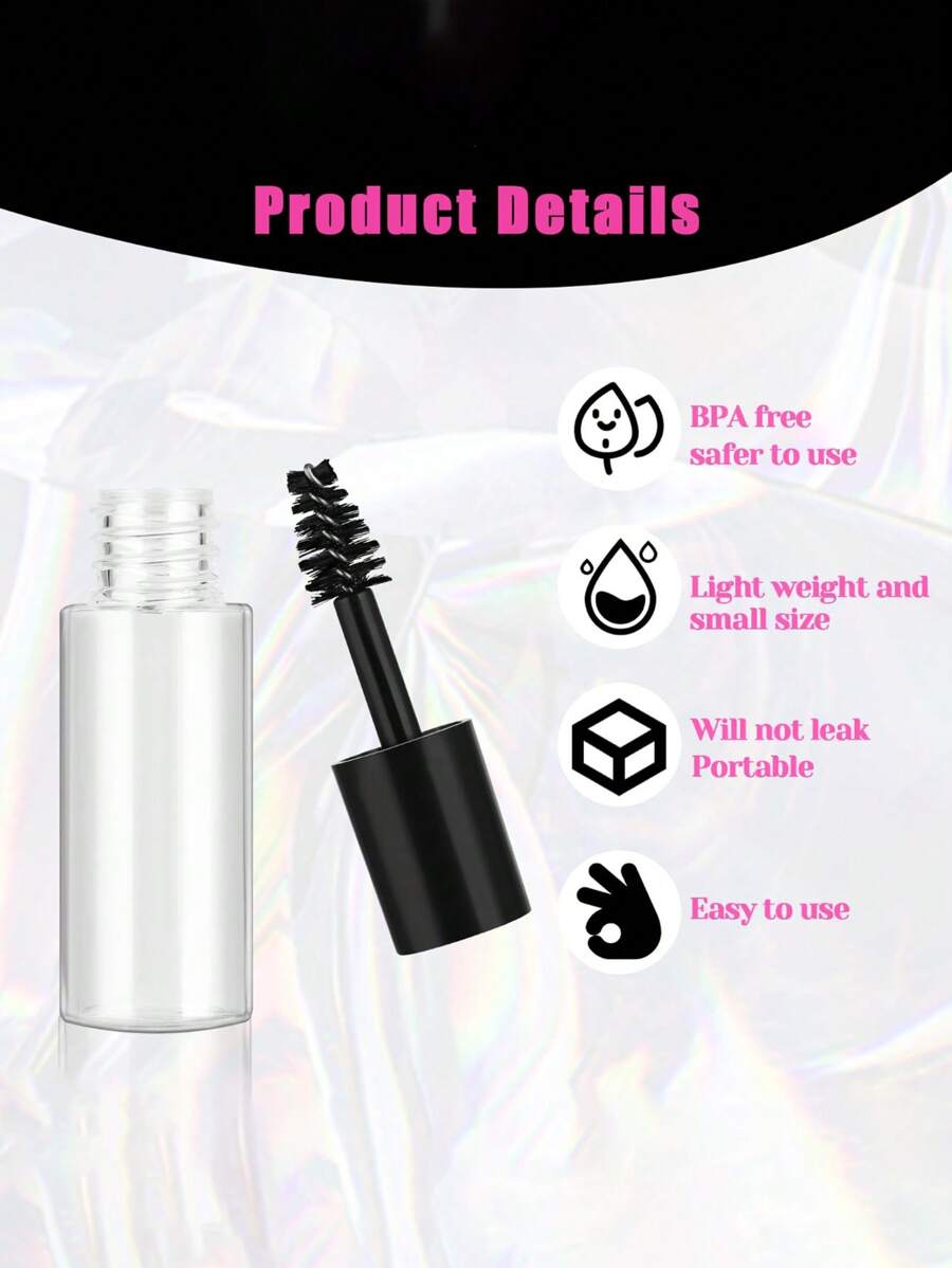 Tubo vacío de rímel negro, 5 mini botellas contenedoras de rímel negro ...