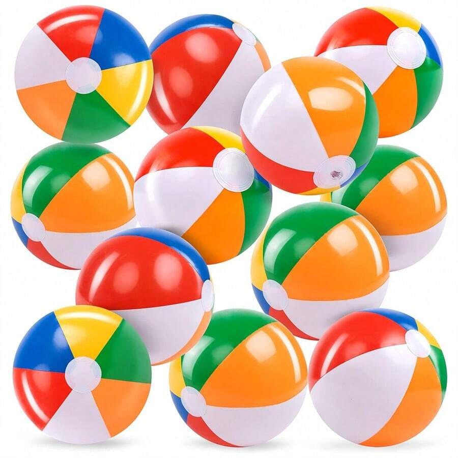Rainbow Beach Ball (1-Pack), 12-Inch Inflatable Pool Toy For Summer ...