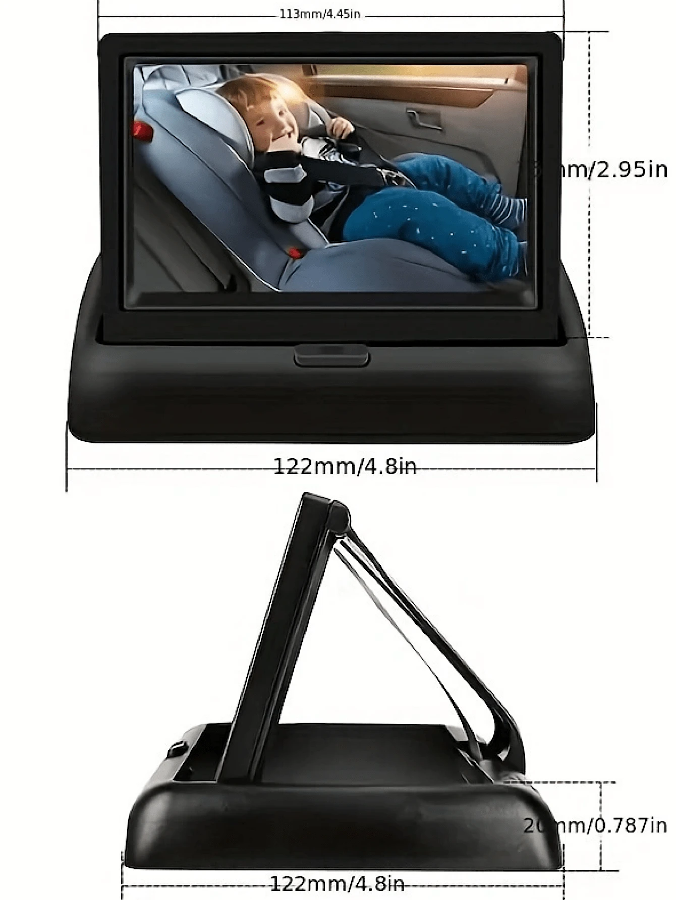 1.3MP Baby Car Monitor, Ultra HD Display, 4.3"/ 7" Screen Size, Infant ...