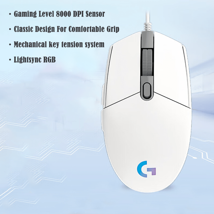 Logitech Mouse cablato G102, gaming meccanico, leggero, con effetti ...