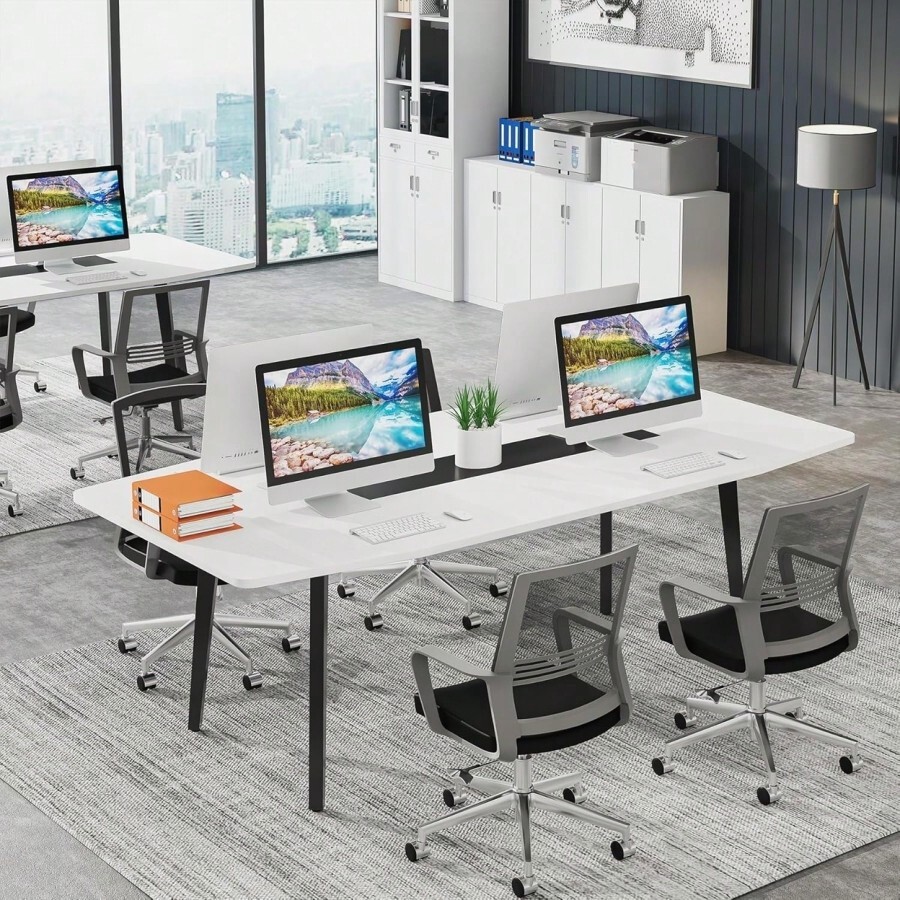 6FT Conference Table Boat Shaped Meeting Table Modern Seminar Table For ...