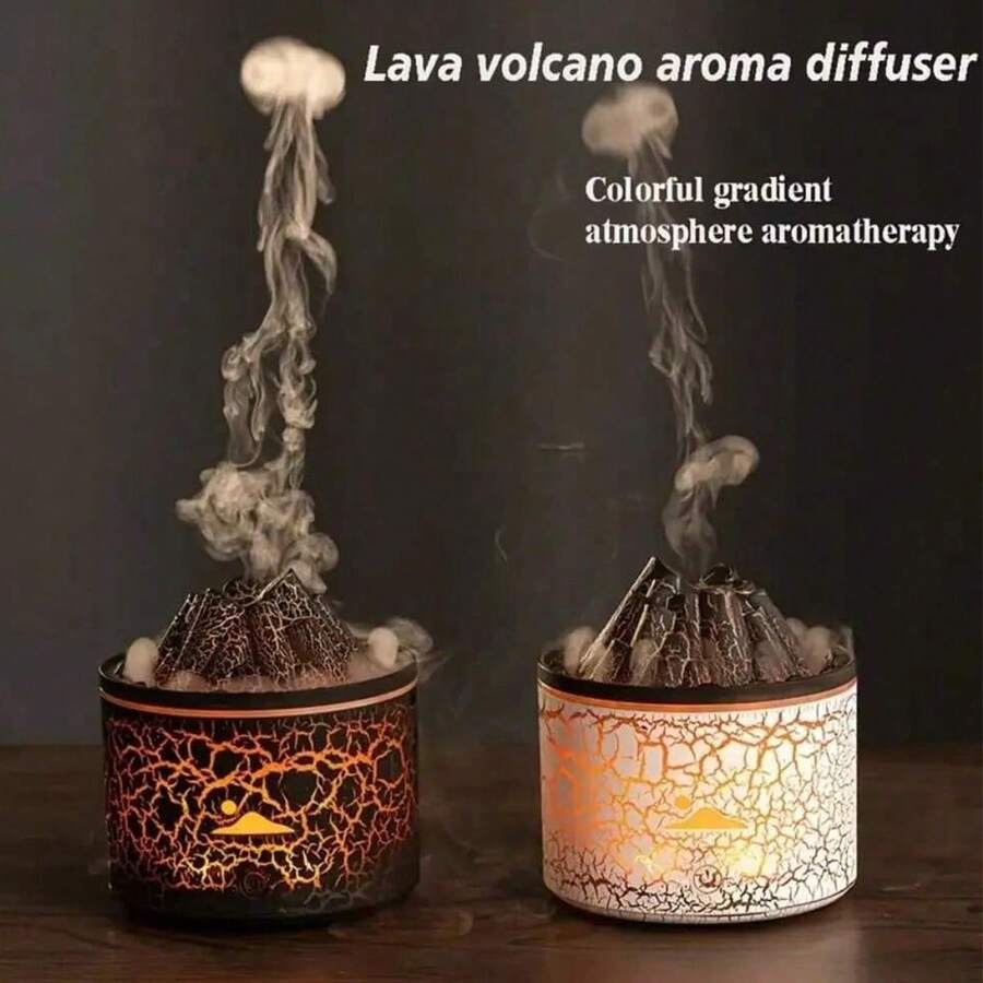 1pc Lava Lamp USB Powered Volcanic Cool Mist Humidifier, LED Light ...