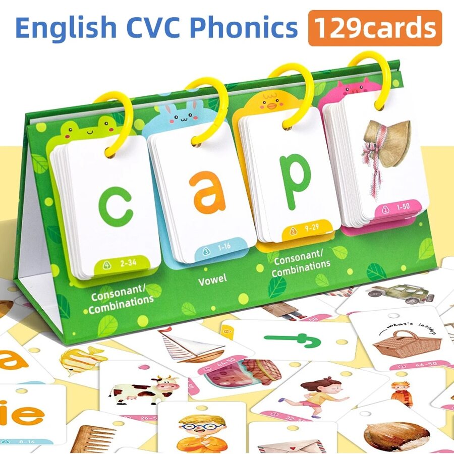 CVC Word Flip Chart,English Words Builder Phonic Games Freestanding ...