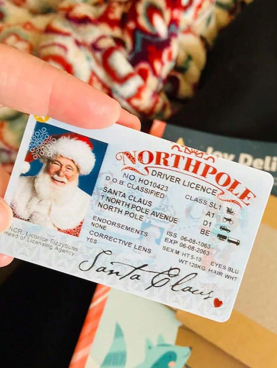 1pc Santa Claus Lost Drivers License Christmas Decorations, Santa ...