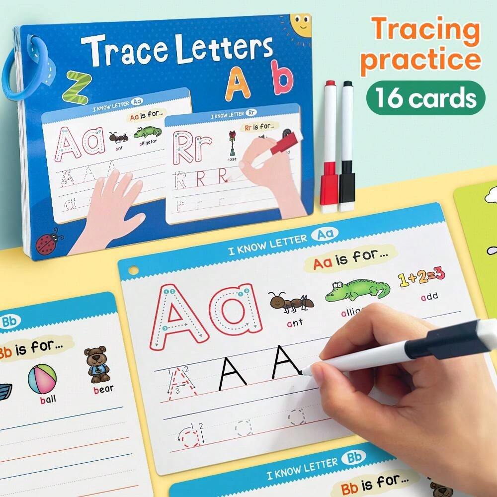 Alphabet Dry Erase Chart Handwriting Practice Learning Tracing ABC ...