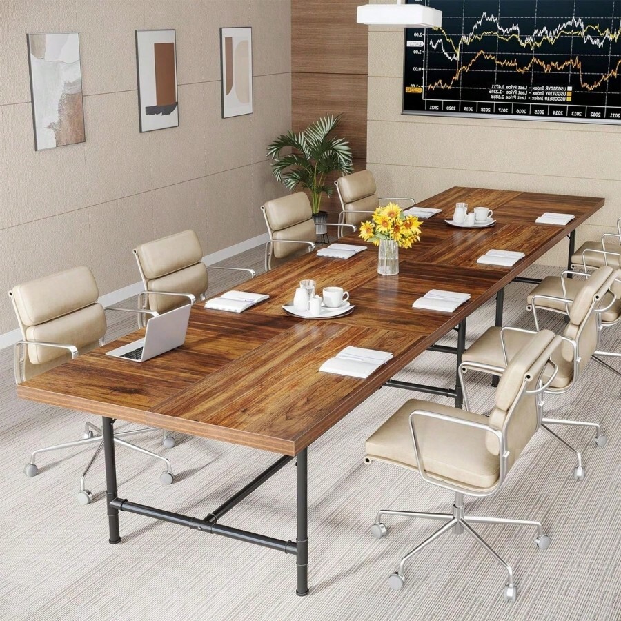 Tribesigns 6FT Rustic Conference Table Industrial Meeting Table 70.8" X ...