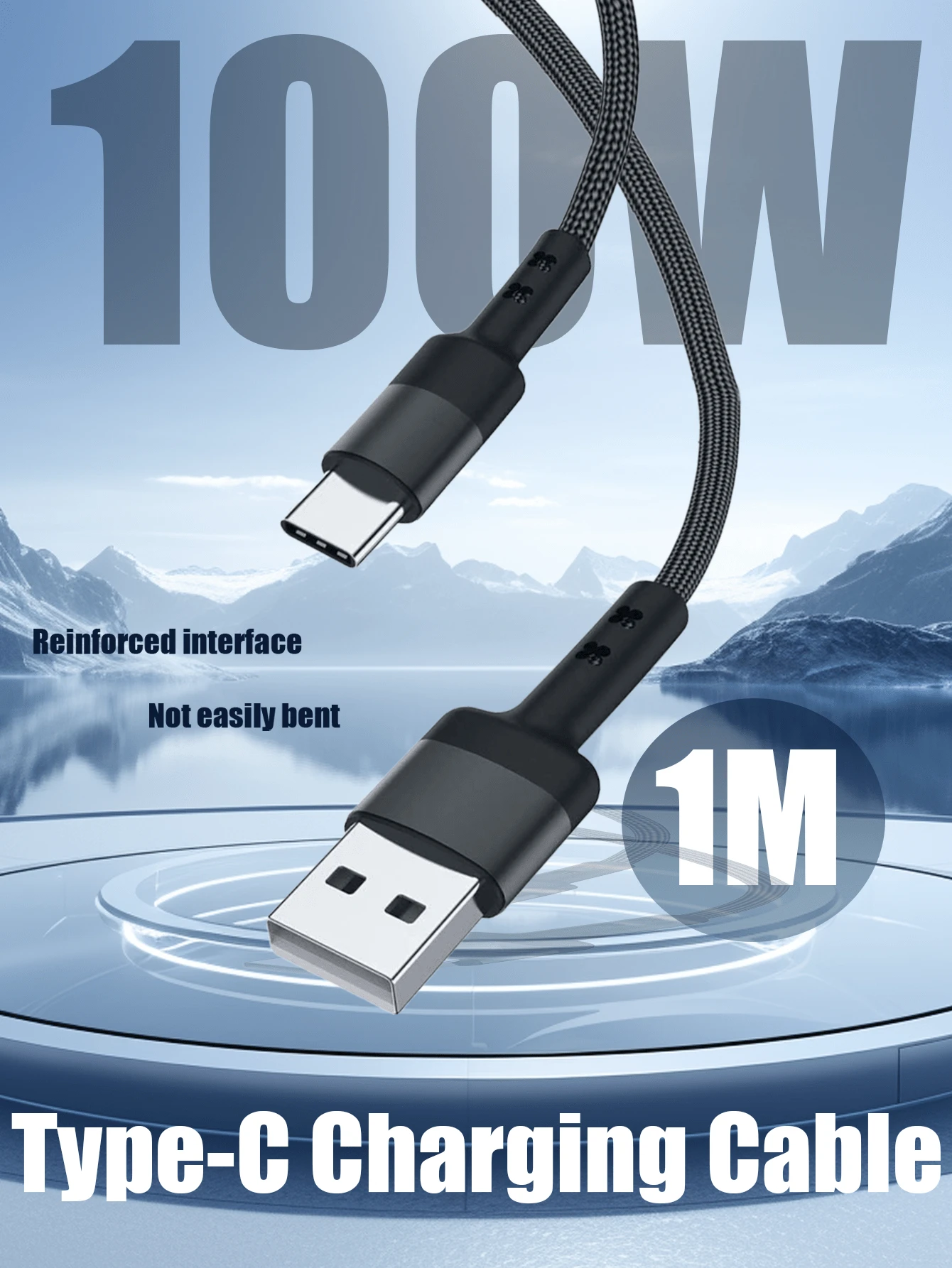 USB To TYPE-C Interface Data Cable, 120W Ultra-High Power, Black 1M ...