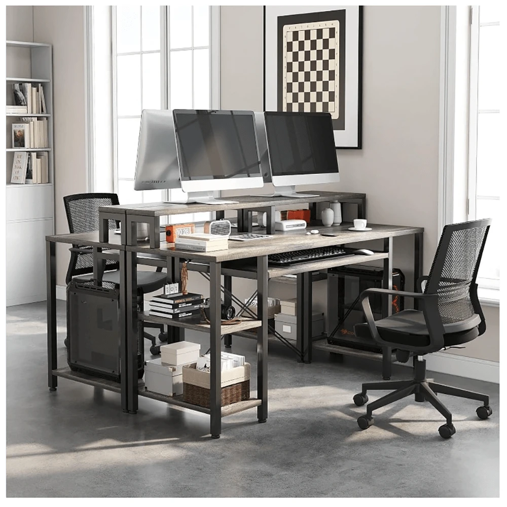 Computer Desk-48 Inch Home Office Desk With Keyboard Tray, Gaming Desk ...