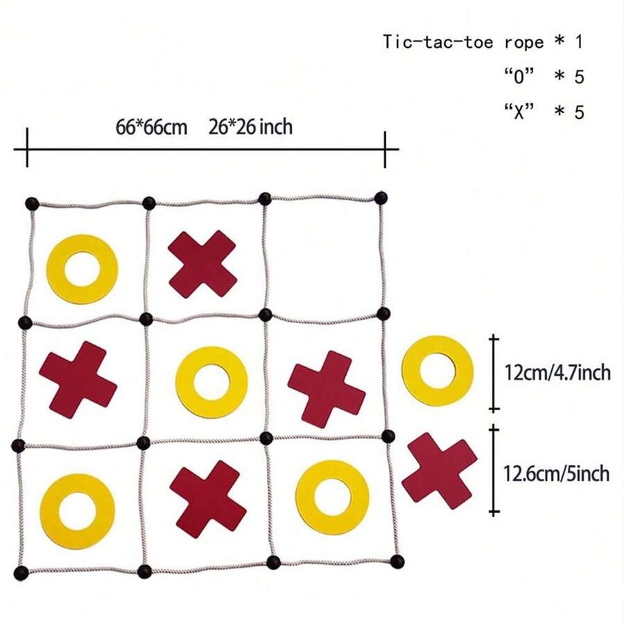Juego de Tres en Raya gigante para exteriores | 2,2 ft x 2,2 ft | Configuración instantánea, sin ...