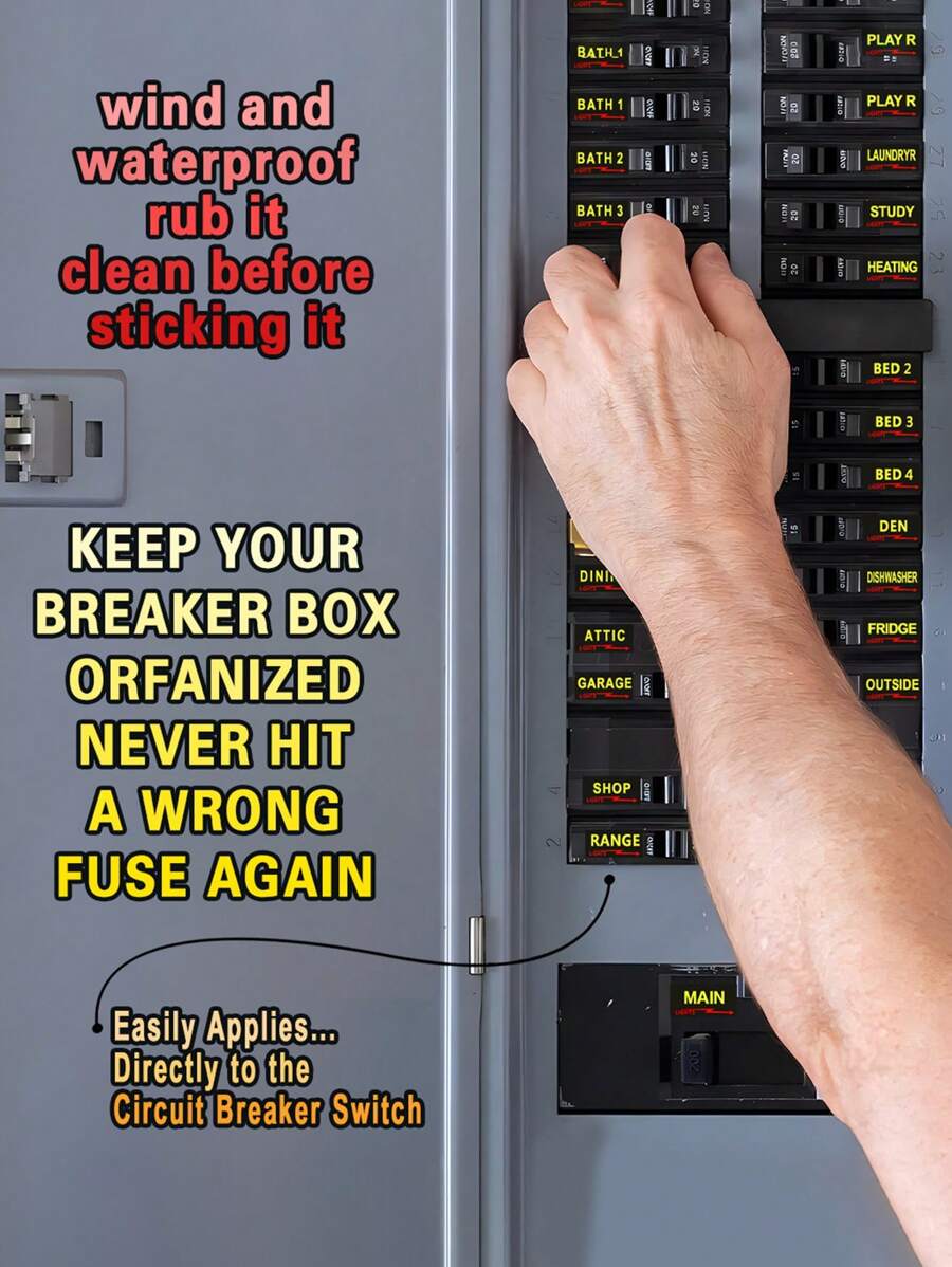 129 Sheets/Pc, Electrical Identification Stickers, Black And Yellow ...