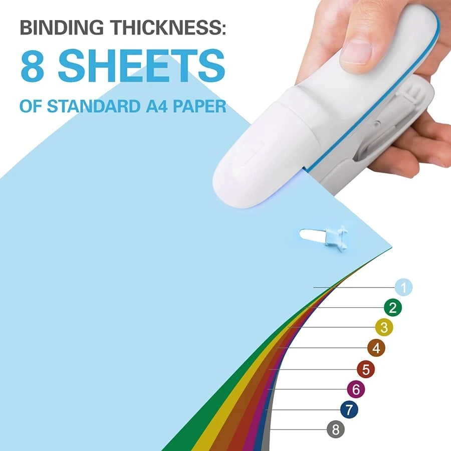 1pc White Needle-Free Office Stapler, Ergonomic Compact Portable Punch ...