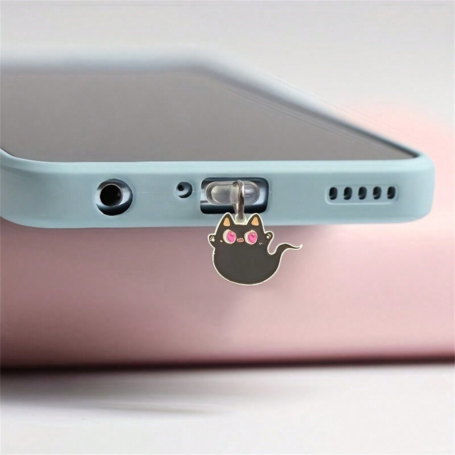 A Cute Ghost Cat Phone Dust Plug - A Cute And Quirky Alloy Pendant ...