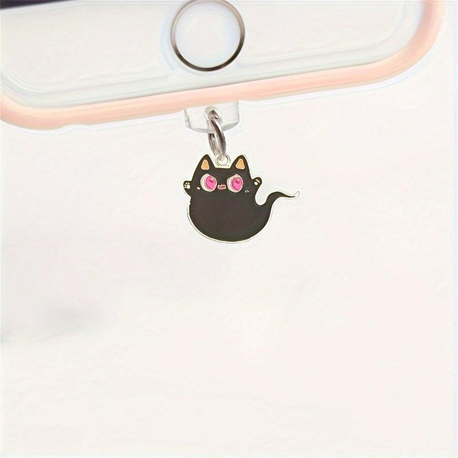 A Cute Ghost Cat Phone Dust Plug - A Cute And Quirky Alloy Pendant ...