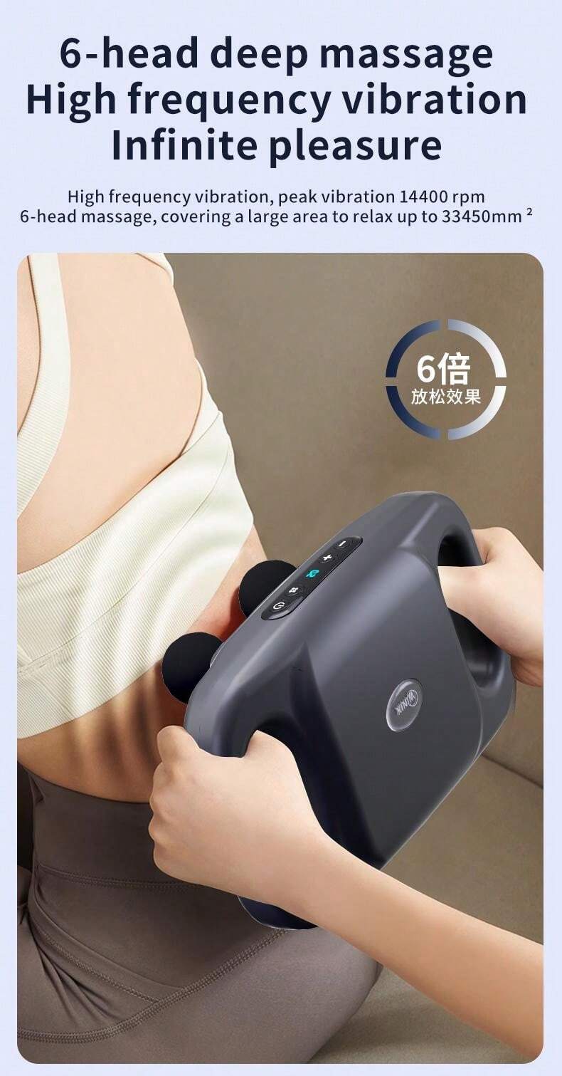 Electric 6-Head Massage Gun Body Neck And Back Muscle Massager Relaxing ...