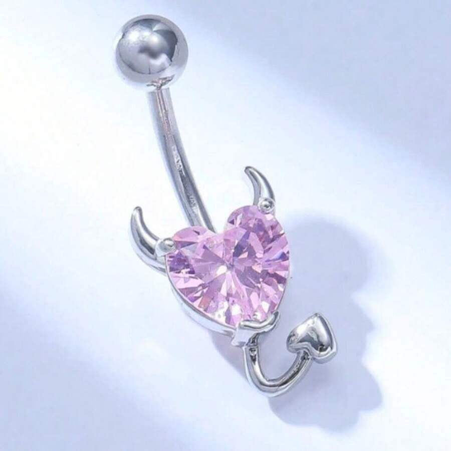 Stainless Steel Ruby Belly Button Piercing Cow Head Navel Belly Button ...