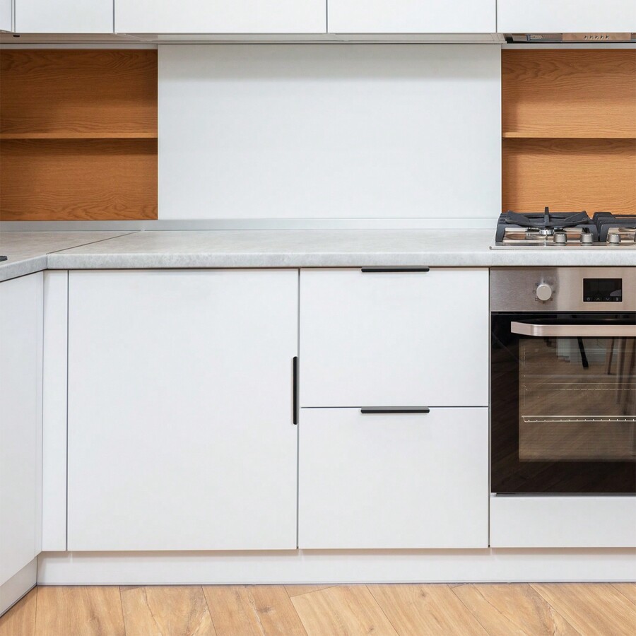 10 Pack Black Modern Finger Pulls Cabinet Handles Edge Pulls For ...