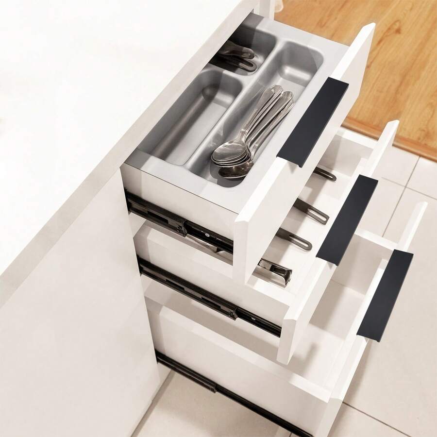 10 Packs Black Modern Finger Pulls Cabinet Handles Edge Pulls For ...