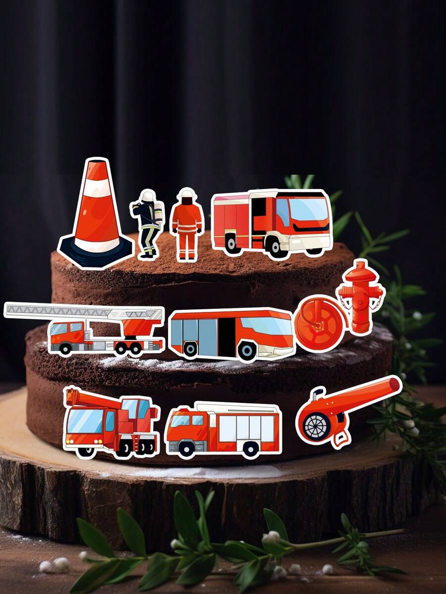 80Pcs Firemen Truckman For Cake Decorating, Wafer Paper Fire Fighting ...