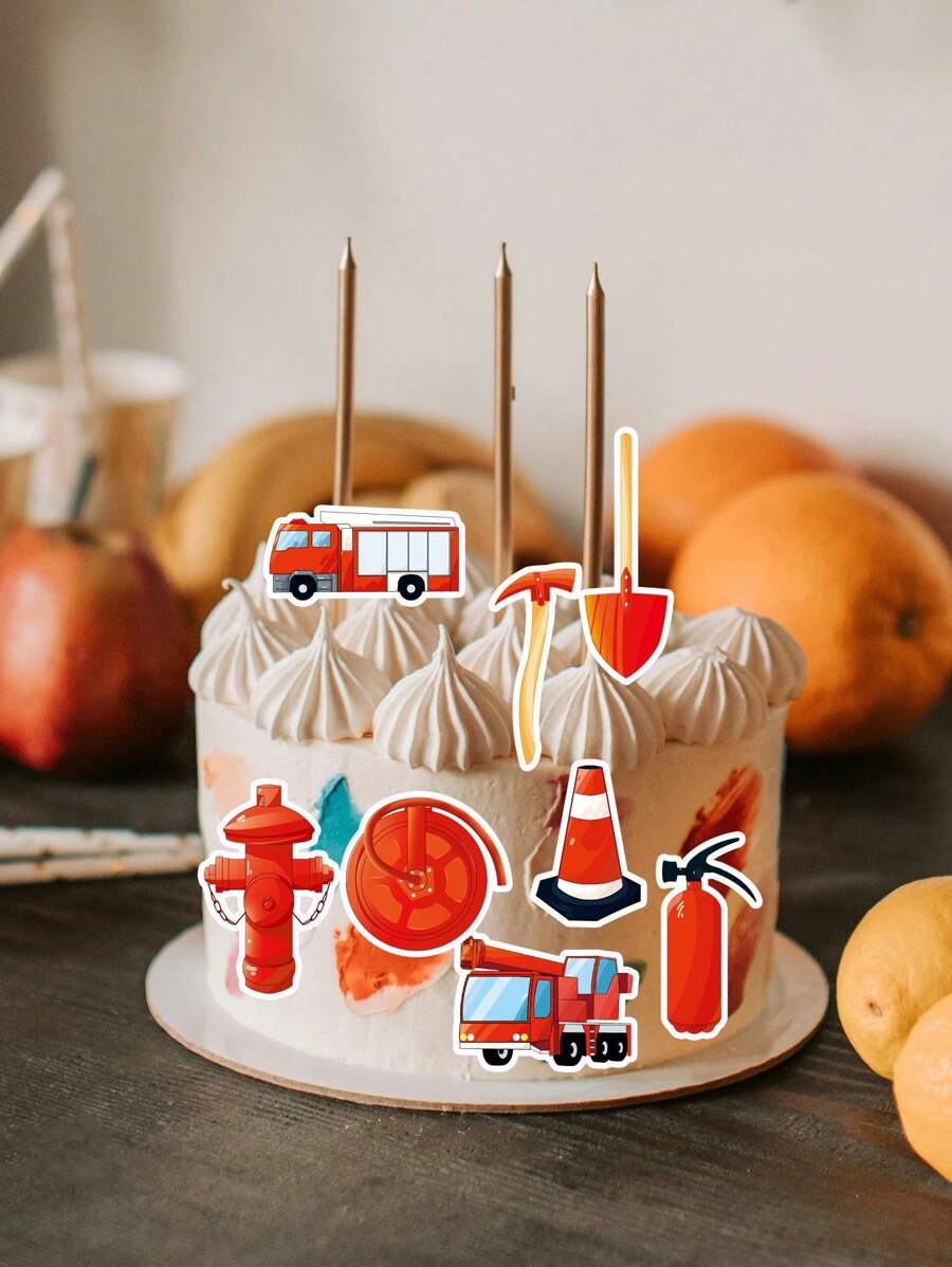 80Pcs Firemen Truckman For Cake Decorating, Wafer Paper Fire Fighting ...