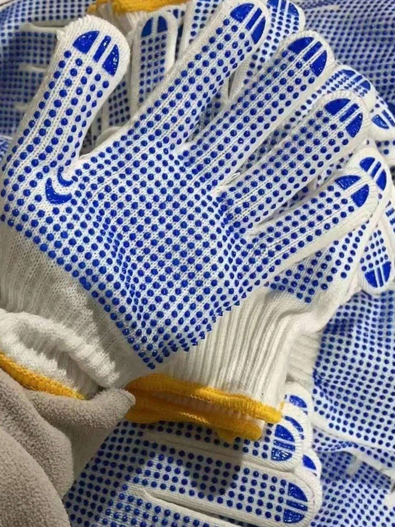 Anti-Skid Dotted Hand Gloves, Labor Protection Anti-Wear Work Gloves ...