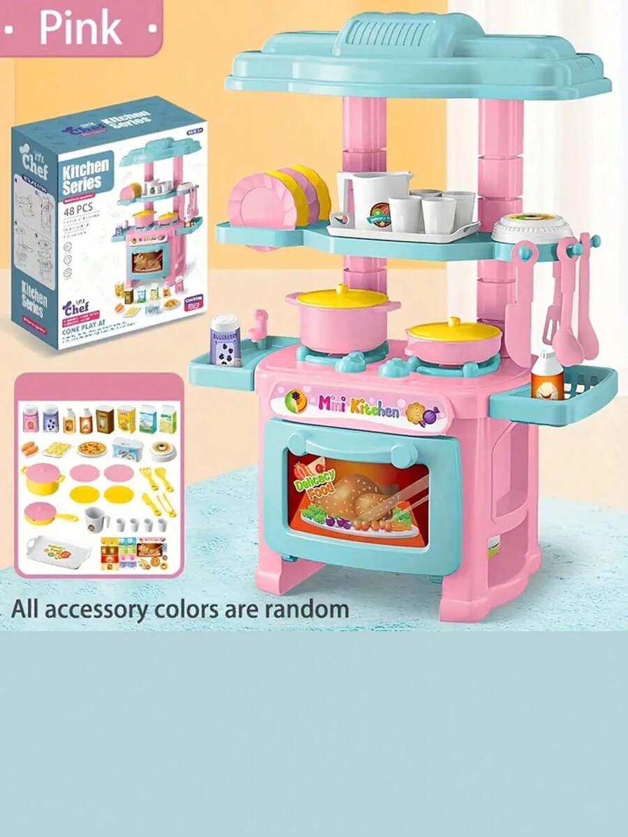 Children's Interactive Roleplay Kitchen Toy Set, Pretend Cooking Set ...