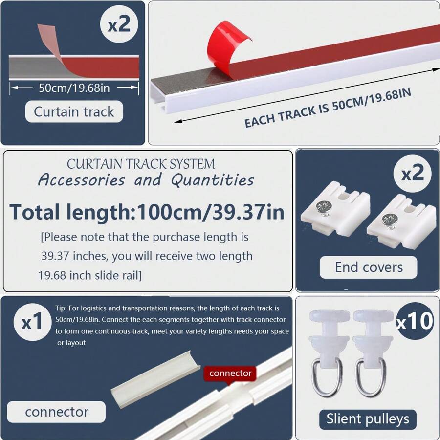 Self Adhesive Curtain Track For Smooth Ceiling Or Wall- No Drill ...