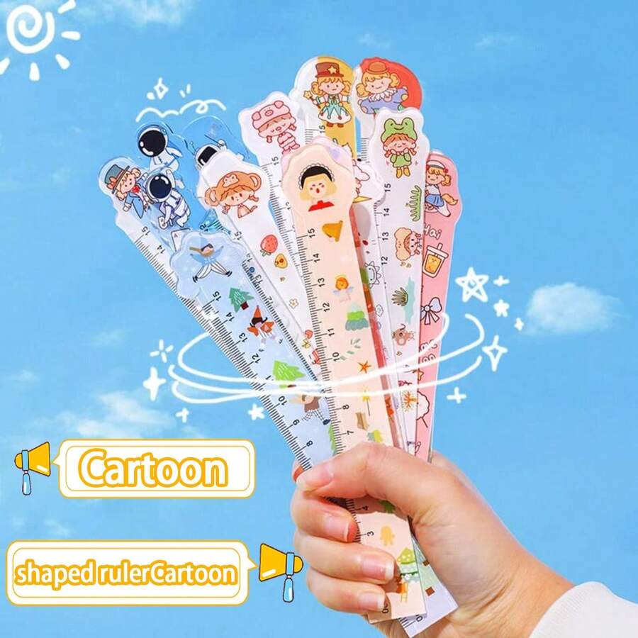 Random Cute Cartoon Ruler, Made Of Plastic. It Is A DIY Drawing Tool ...