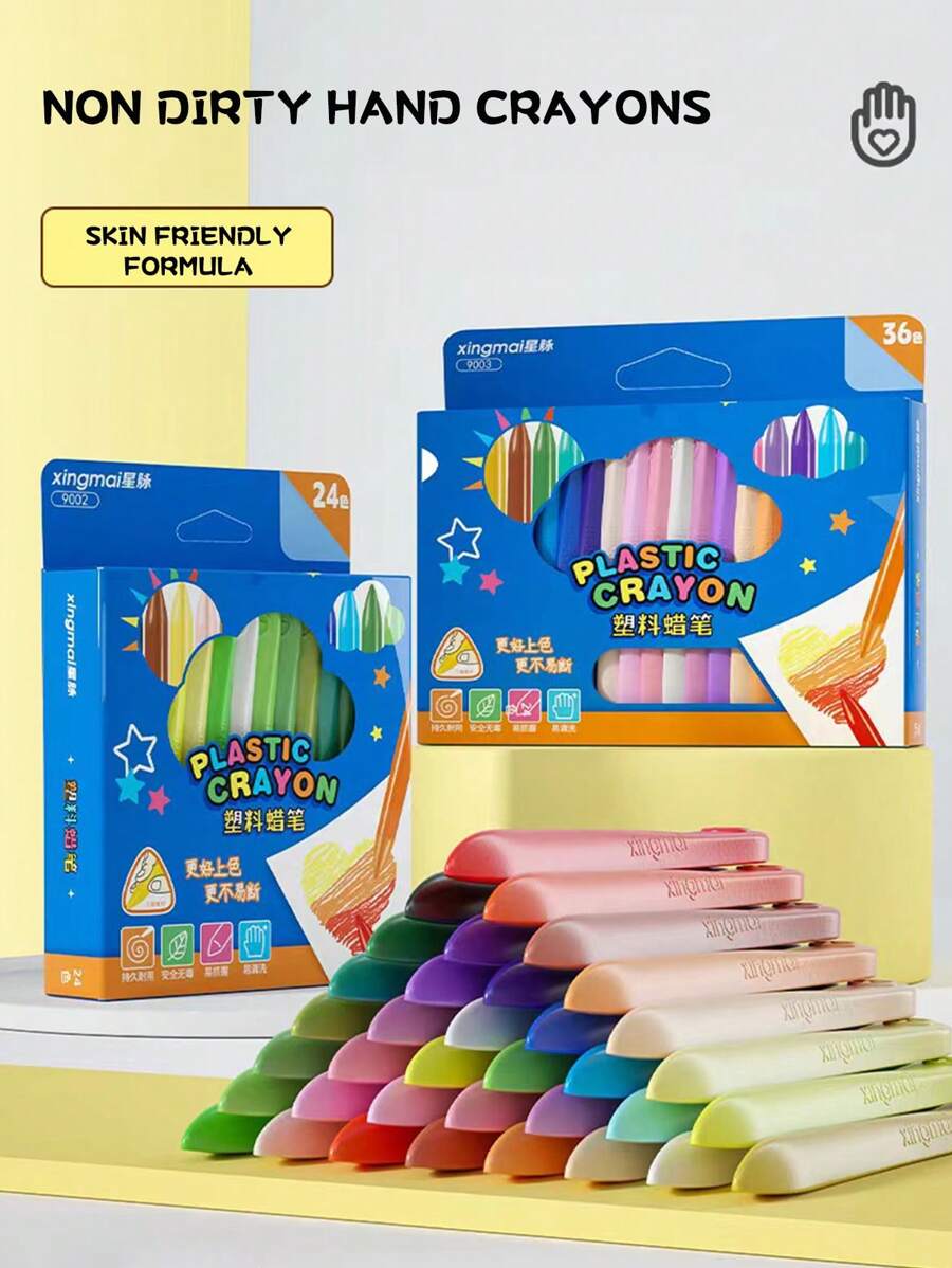 Long Handle Wax Crayon Set, Student Drawing Graffiti Art Painting Wax ...