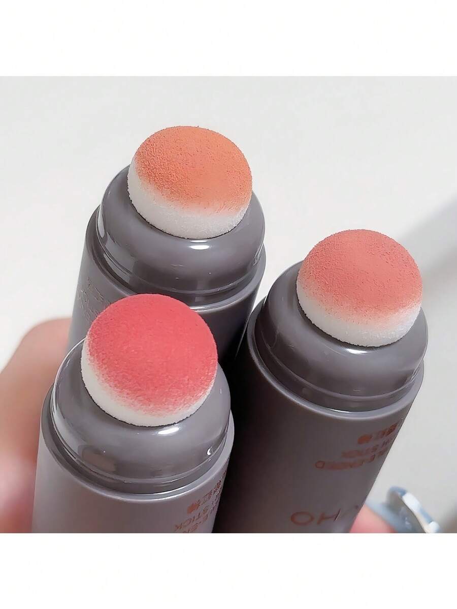 Rubor en barra de doble cabeza, rubor de larga duración, polvo de rubor natural de doble cabeza ...