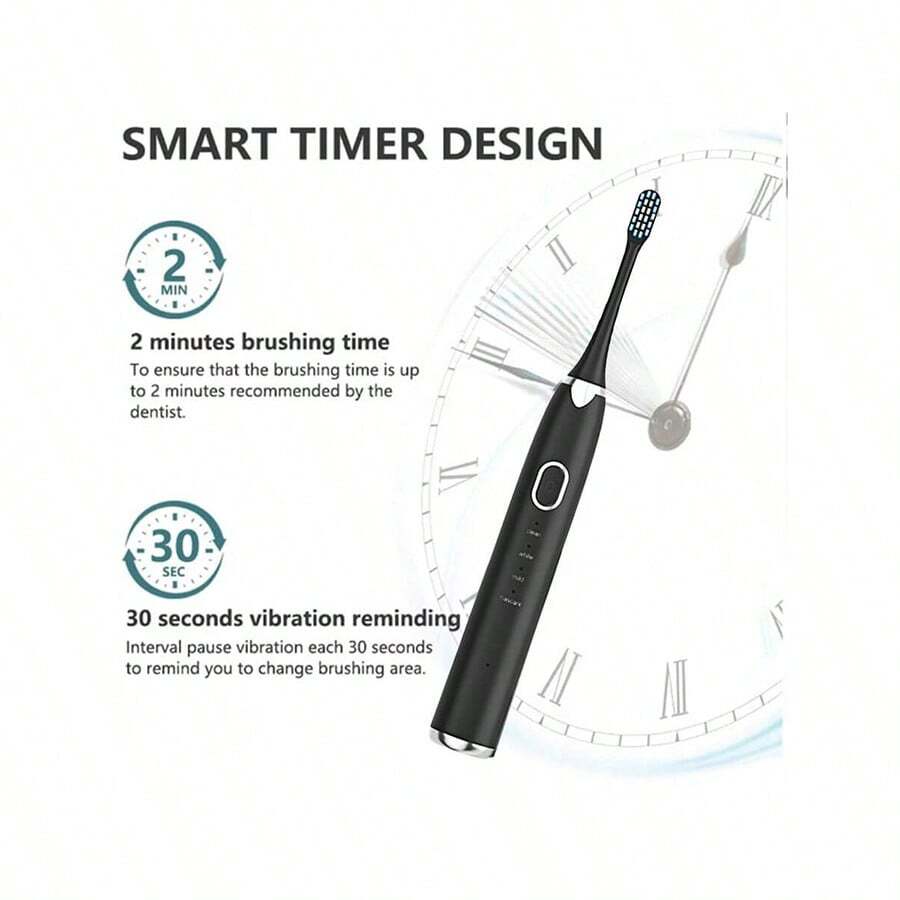 Smart Deep Clean Rechargeable Electric Powered Toothbrush Pressure ...
