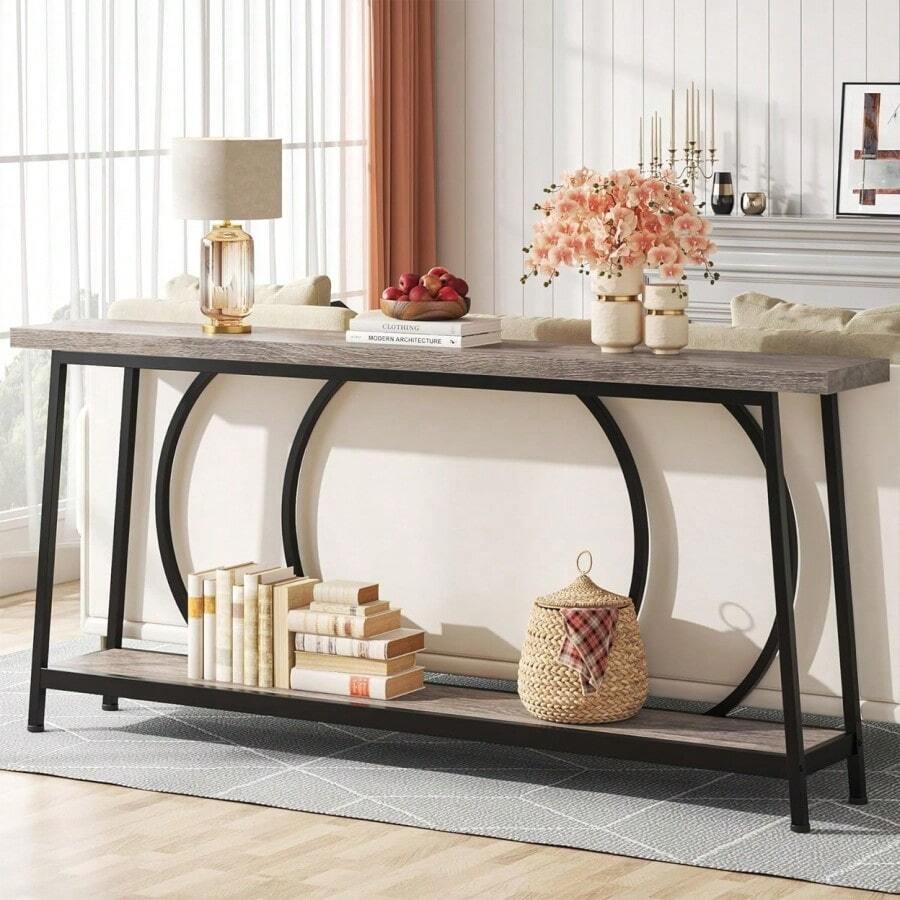 Tribesigns 70.9 Inch Console Table With Storage Extra Long Narrow ...