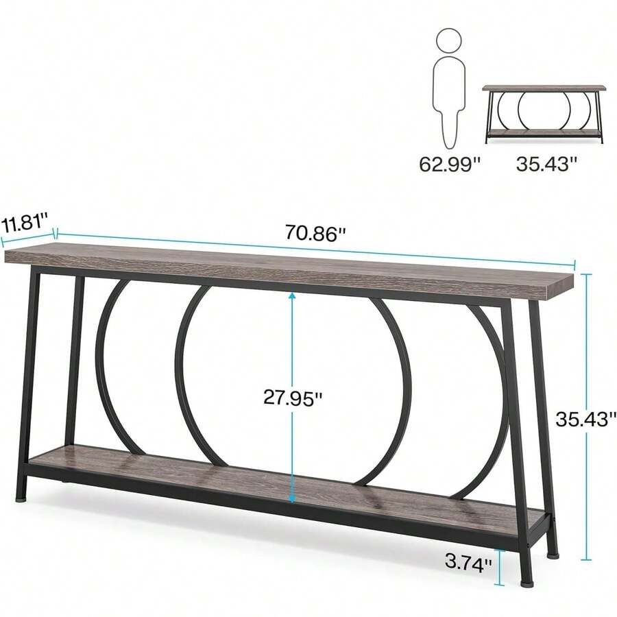 Tribesigns 70.9 Inch Console Table With Storage Extra Long Narrow ...