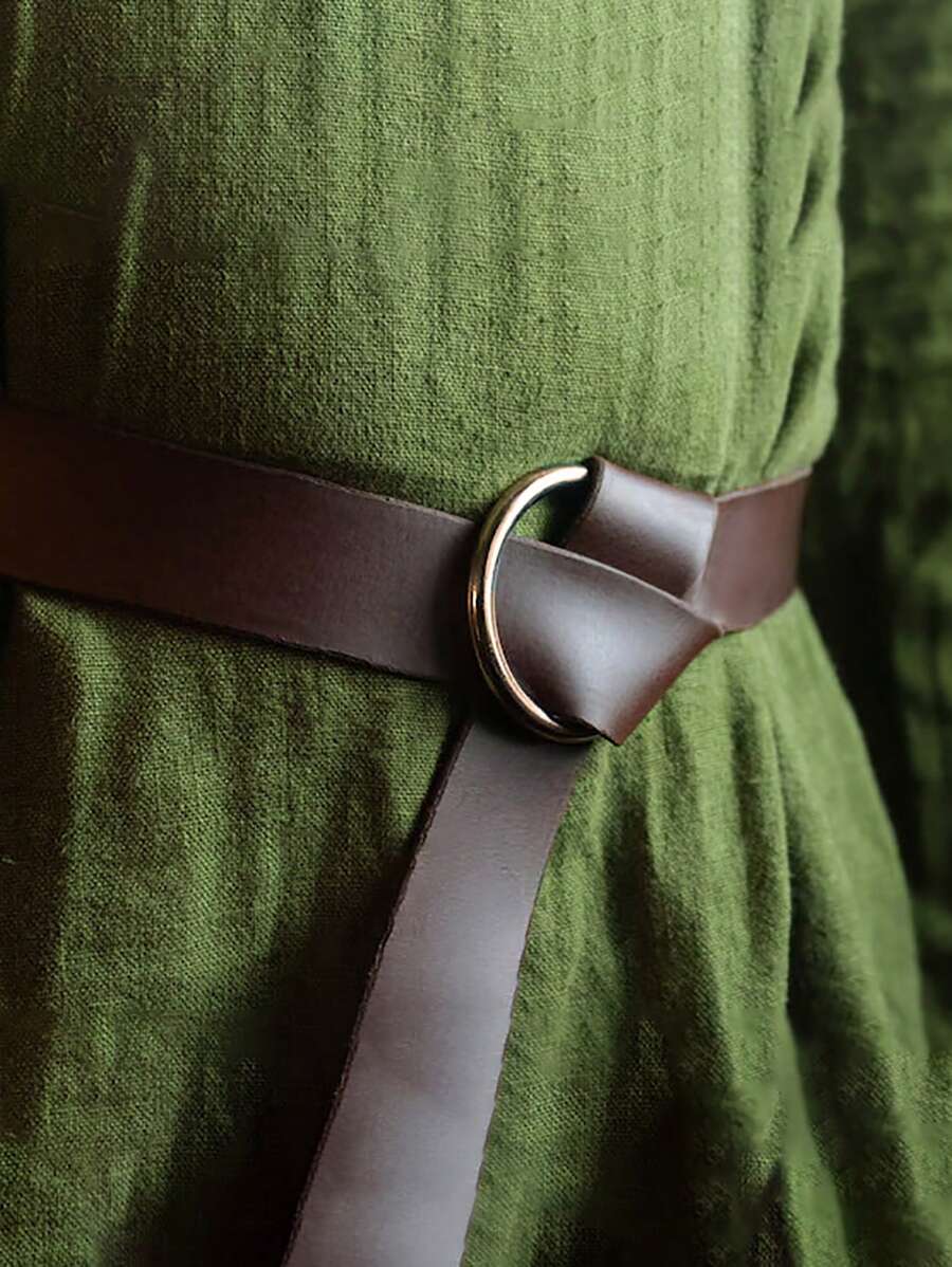 1pc Brown PU Leather Medieval Belt Rivet Decorative Ring Belt For ...